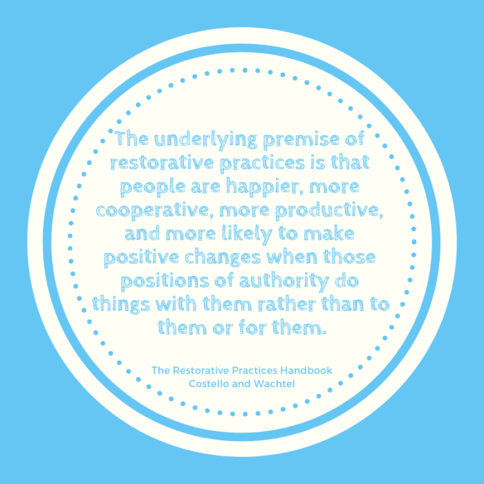 Principles of Restorative Practices in Our Classrooms – The View from 518